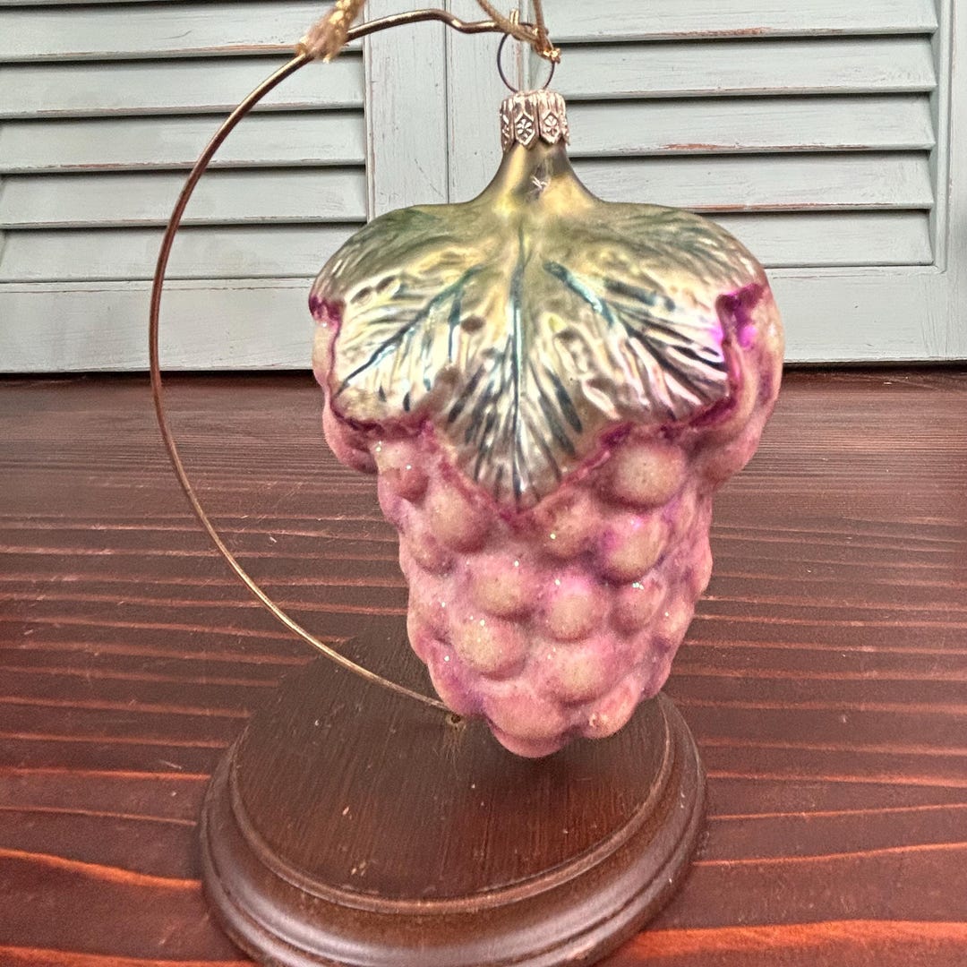Vintage Christopher Radko Sugared Grapes Bunch Cluster Christmas Tree ...