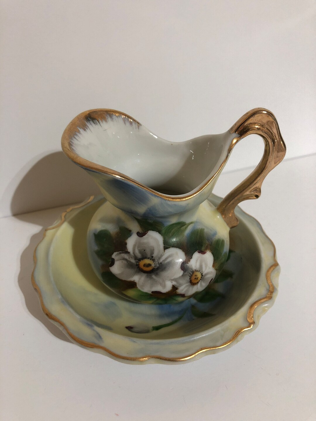 Vintage Mini Water Pitcher With Basin. Both Pieces Have the Enesco ...