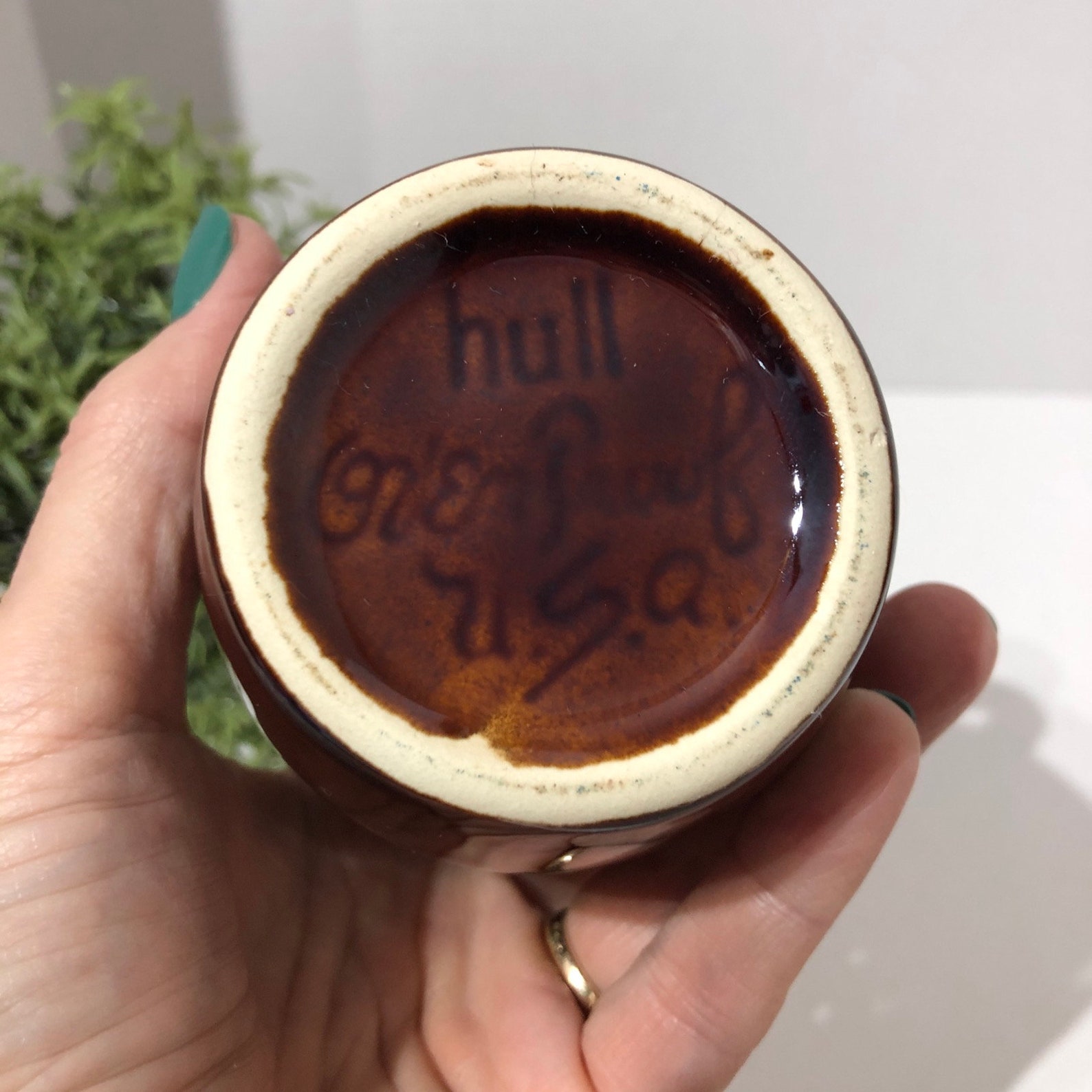 Small Hull Brown Drip Glazed Pitcher. Small Hull Creamer. Vintage Syrup ...