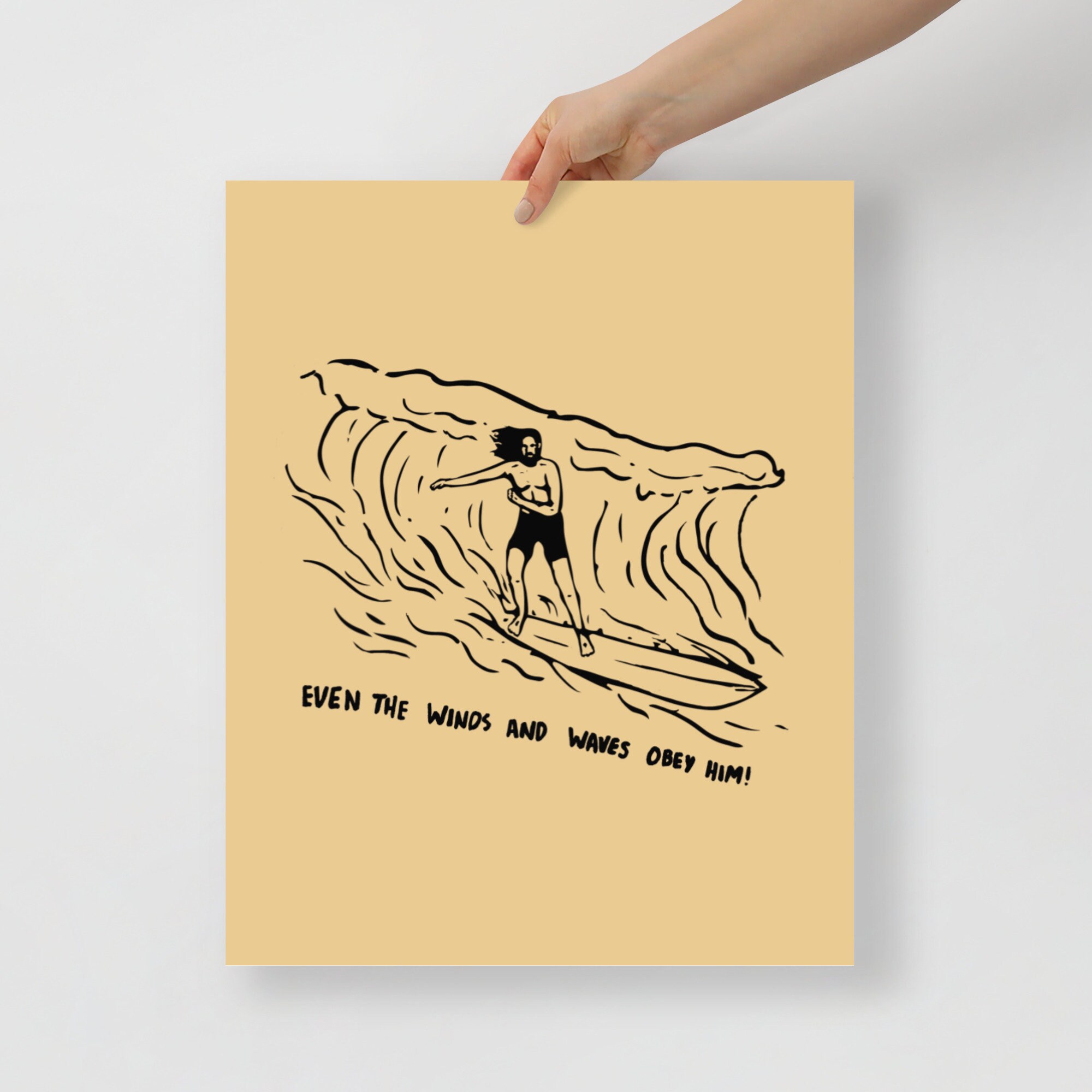 Jesus Surfing Poster - Etsy
