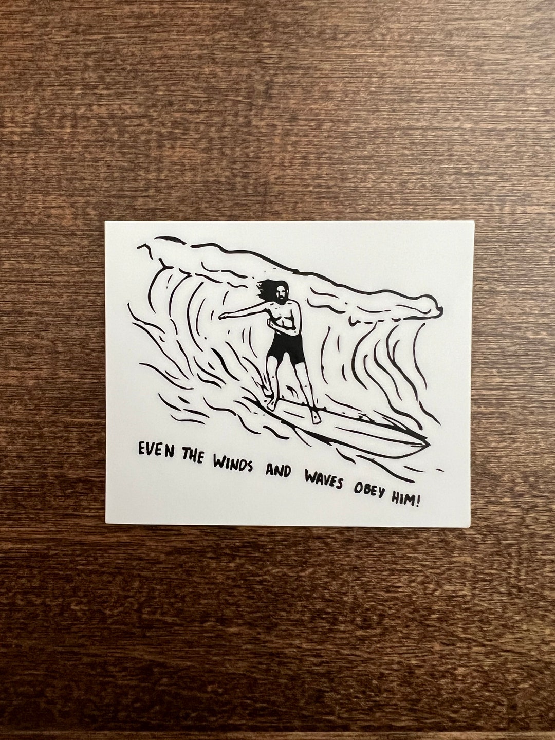 Jesus Surfing Sticker - Etsy