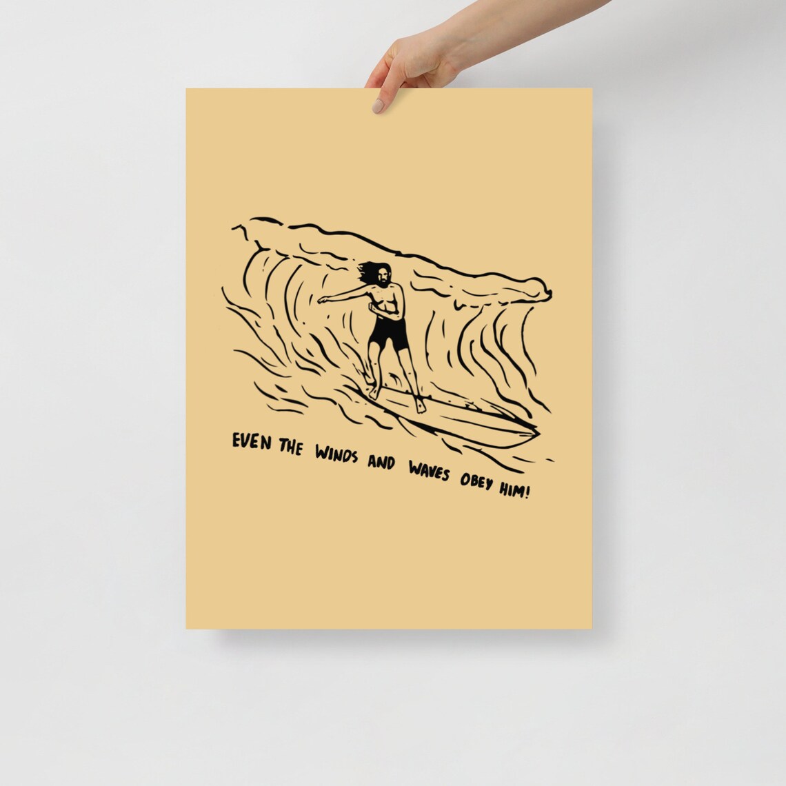 Jesus Surfing Poster - Etsy