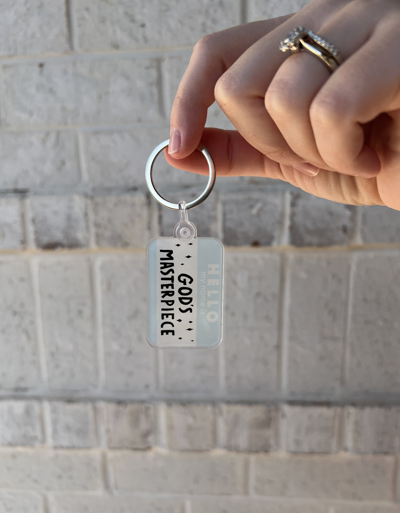 Hello My Name is God's Masterpiece Keychain - Etsy