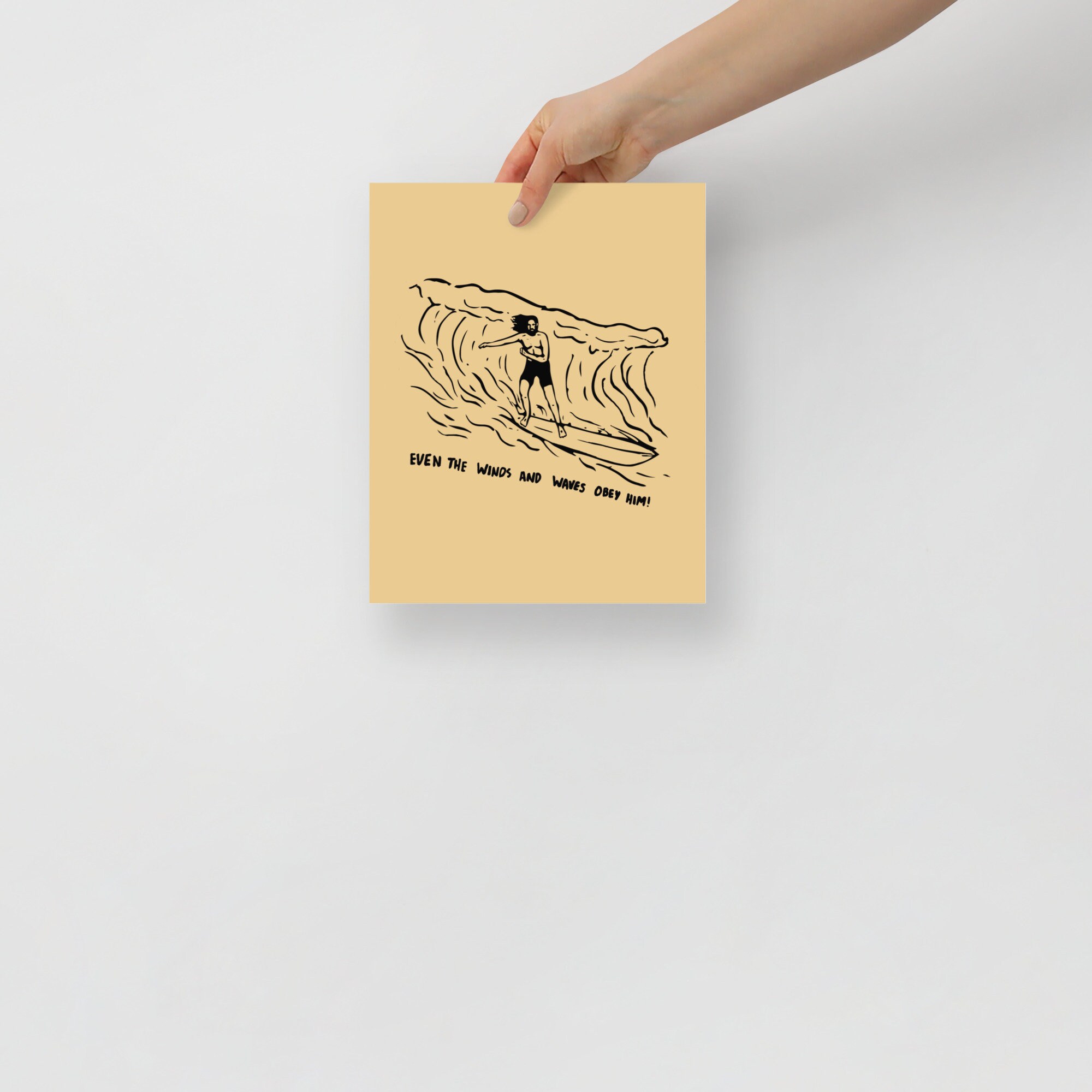 Jesus Surfing Poster - Etsy