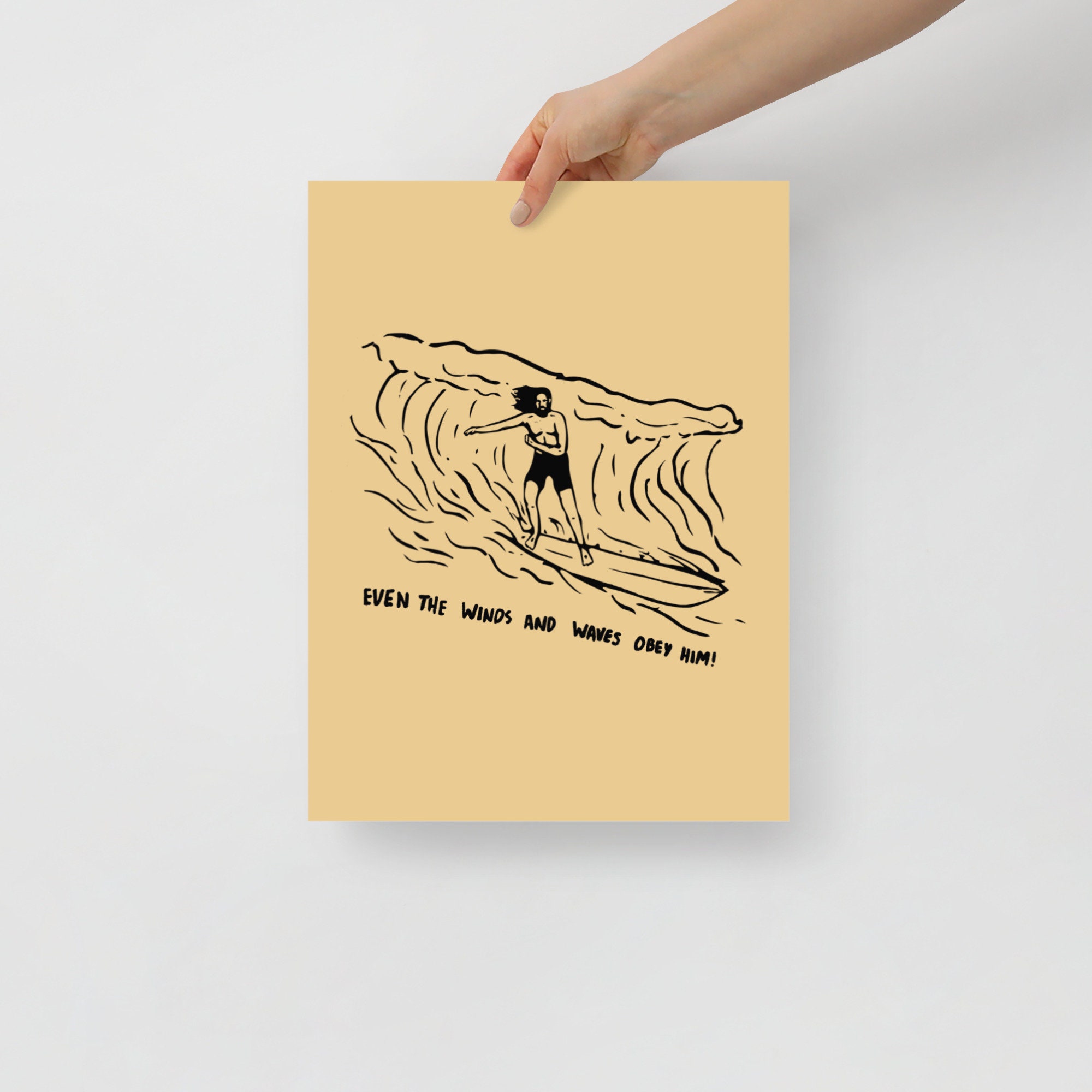 Jesus Surfing Poster - Etsy