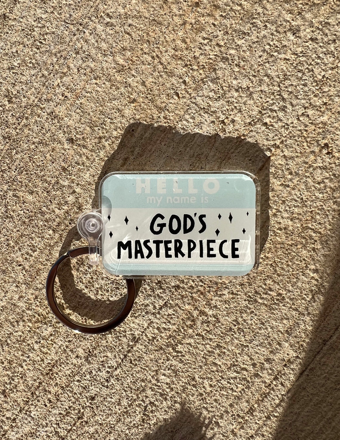 Hello My Name is God's Masterpiece Keychain - Etsy