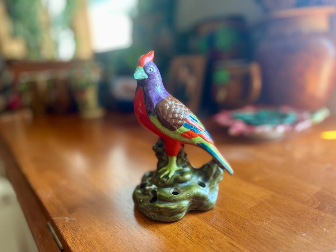 Vintage Japanese Ceramic Bird Flower Frog - Etsy