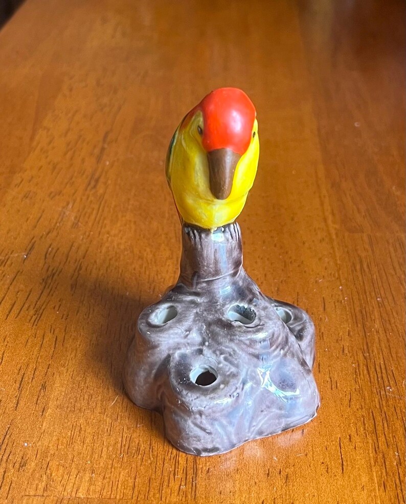 Vintage Japanese Ceramic Bird Flower Frog - Etsy