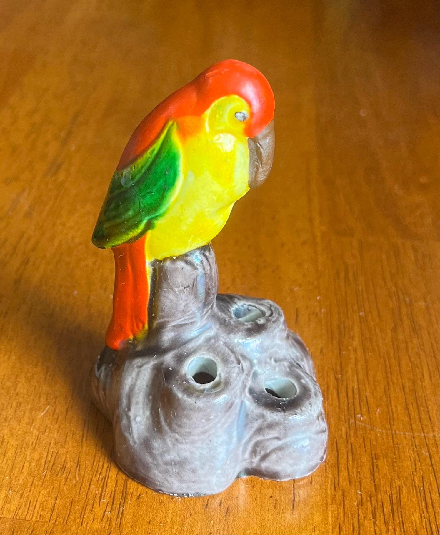 Vintage Japanese Ceramic Bird Flower Frog - Etsy