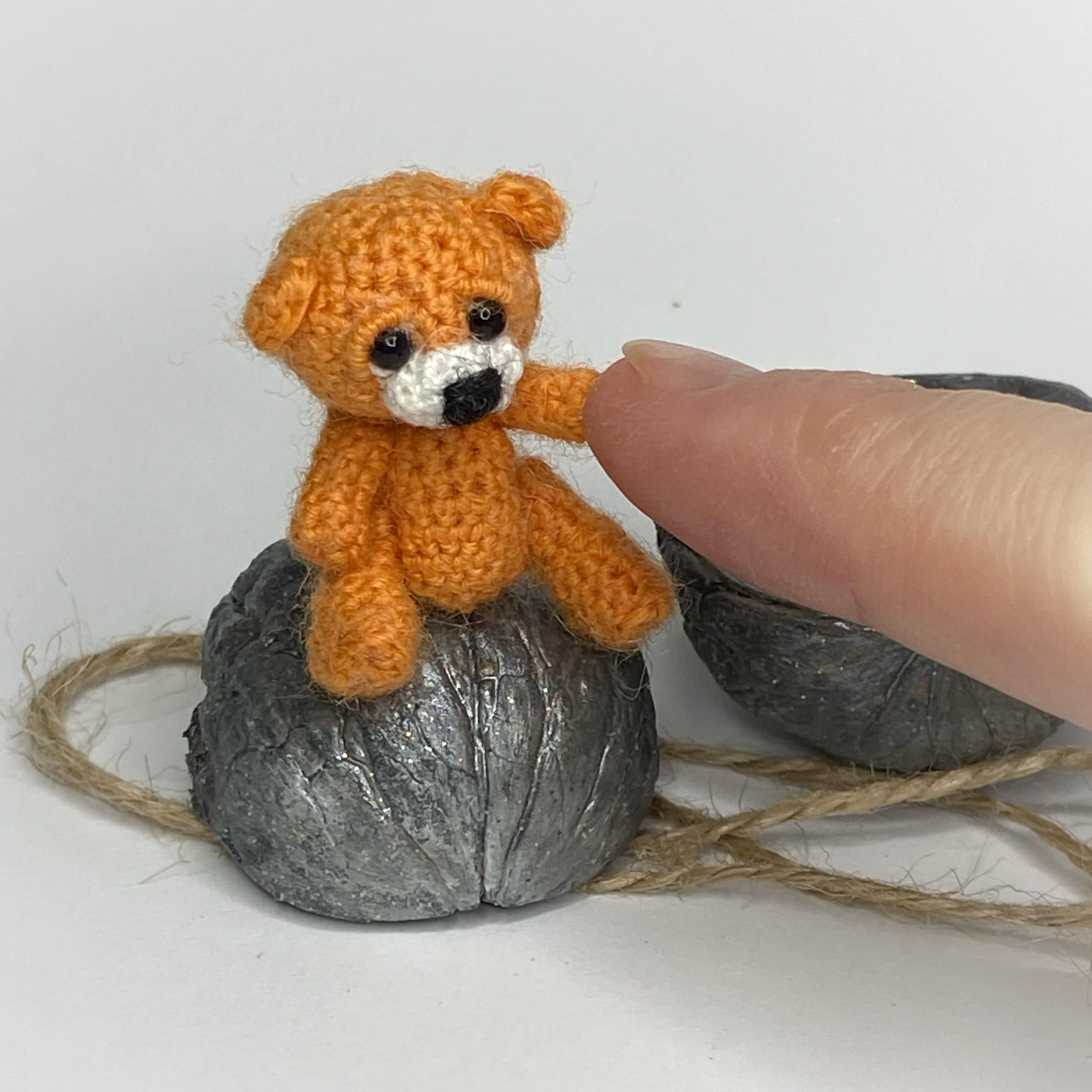 Souvenir Teddy Bear Amigurumi Crochet Toy Miniature in Walnut Toys ...