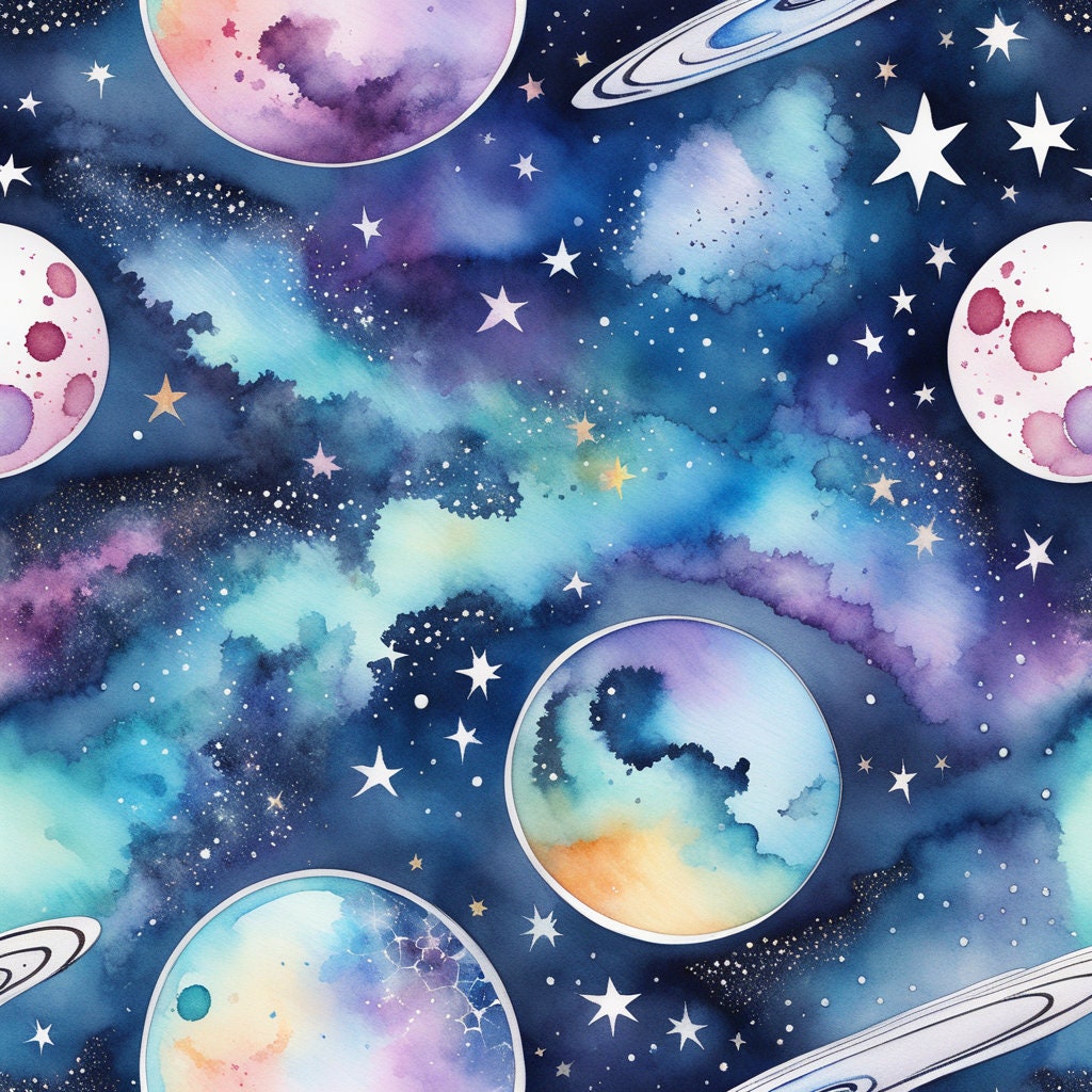 Cosmic Dreams: 7 Watercolour Galaxy Digital Papers - Celestial Pack ...