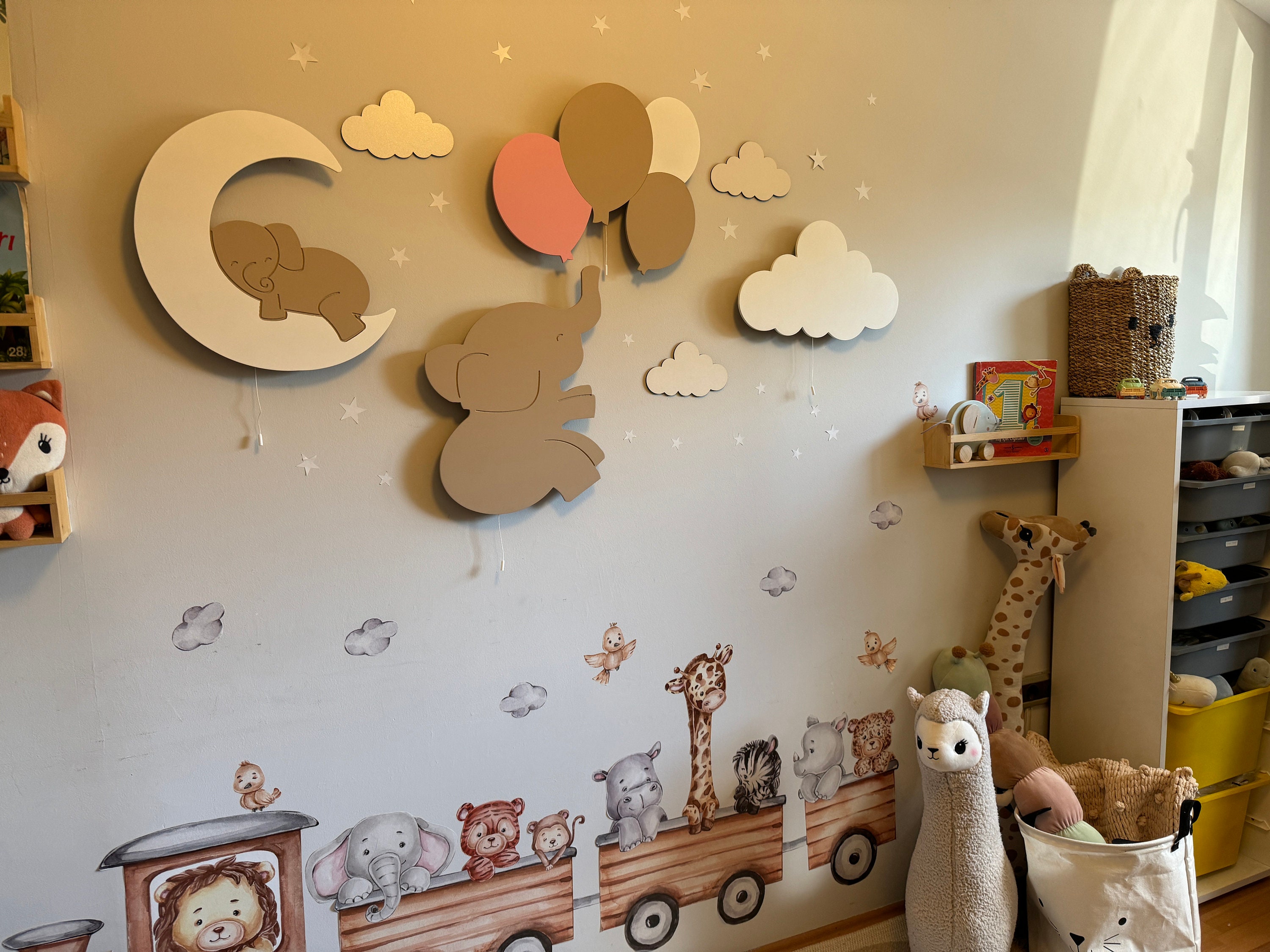 Baby Night Light Set, Baby Room Lamp, Nursery Lighting, Cloud Lamp ...