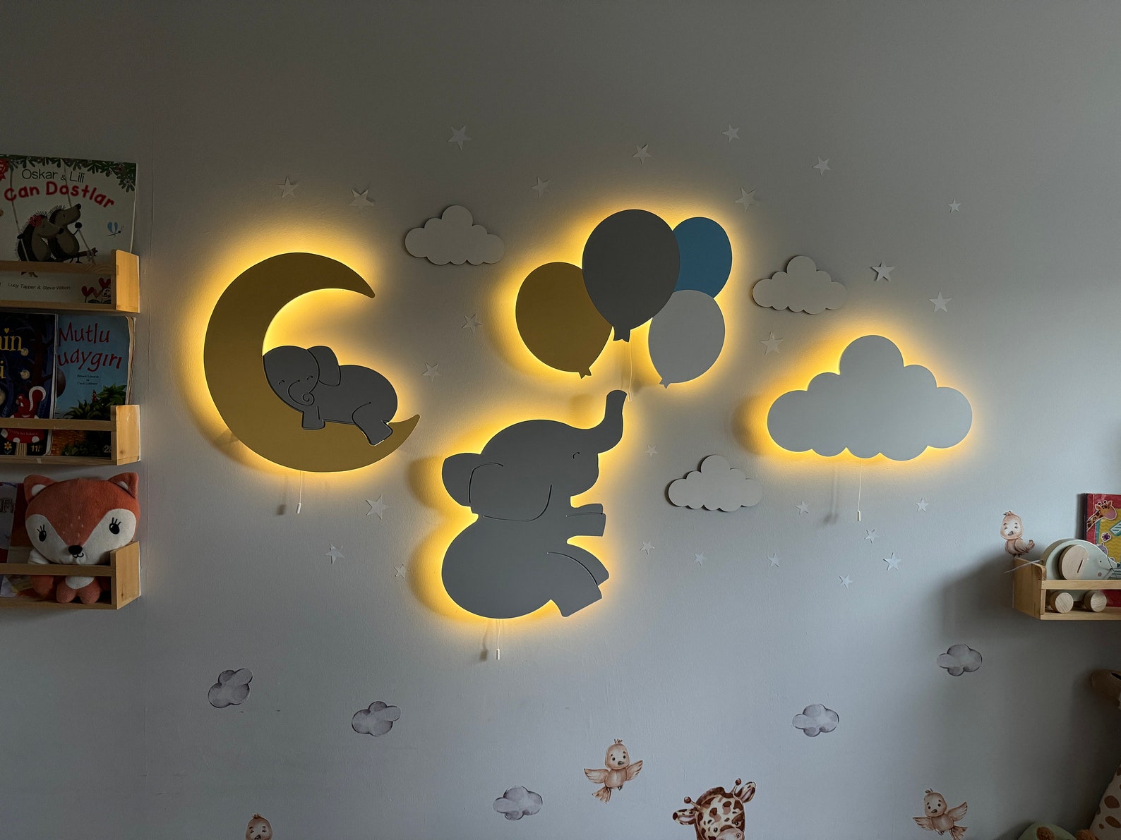 Nursery Lighting Set, Cloud Night Light, Baby Room Decor, Baby Room ...