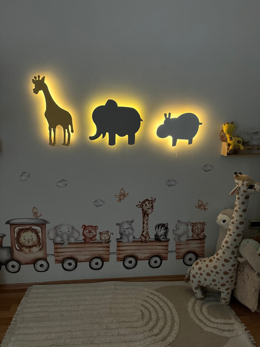 Safari Nursery Decor, Giraffe Lamp, Elephant Lamp, Dinosaur Lamp ...