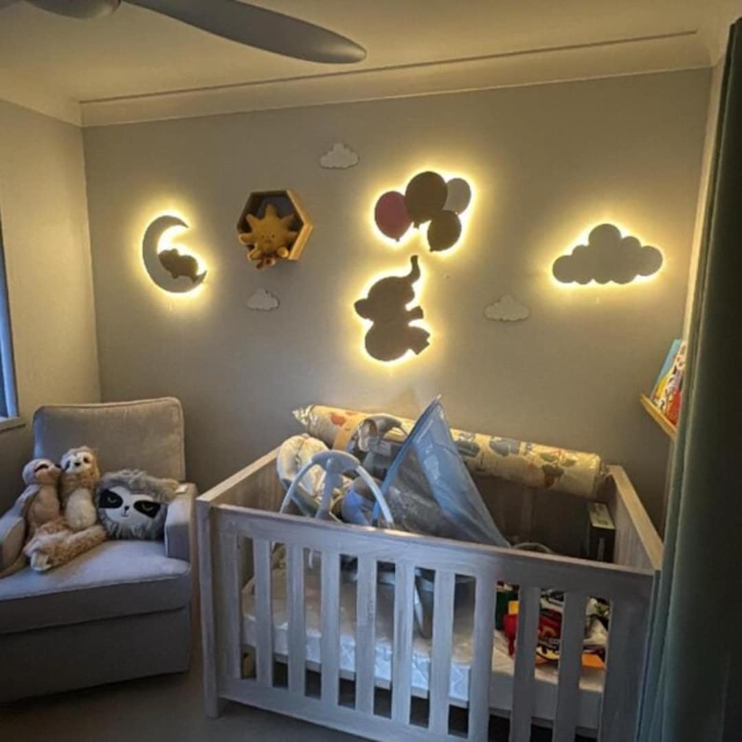 Set of 4 Night Light Baby, Baby Room Light, Nursery Decor, Cloud Lamp ...