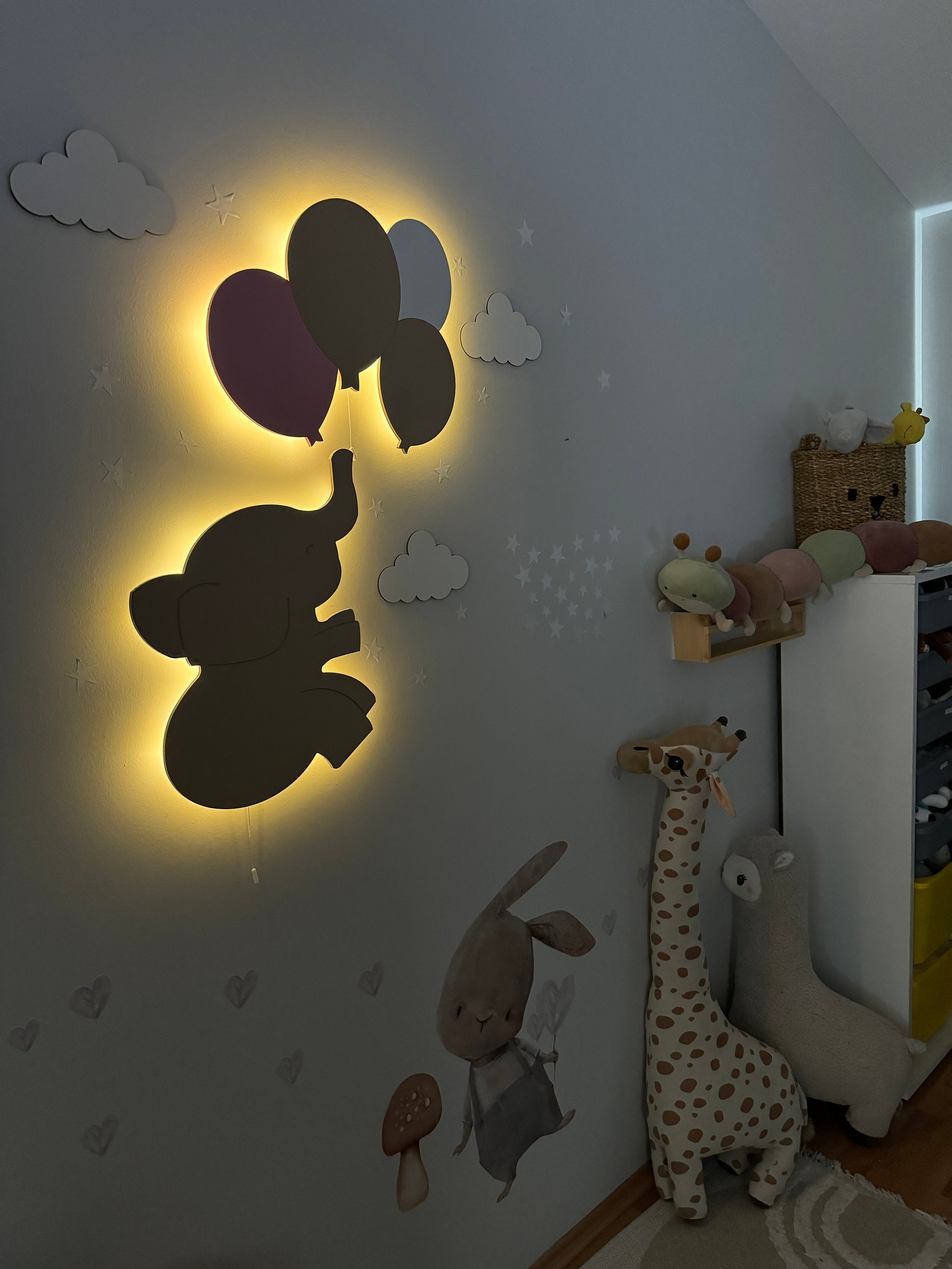 Baby Night Light Set, Baby Room Lamp, Nursery Lighting, Cloud Lamp ...