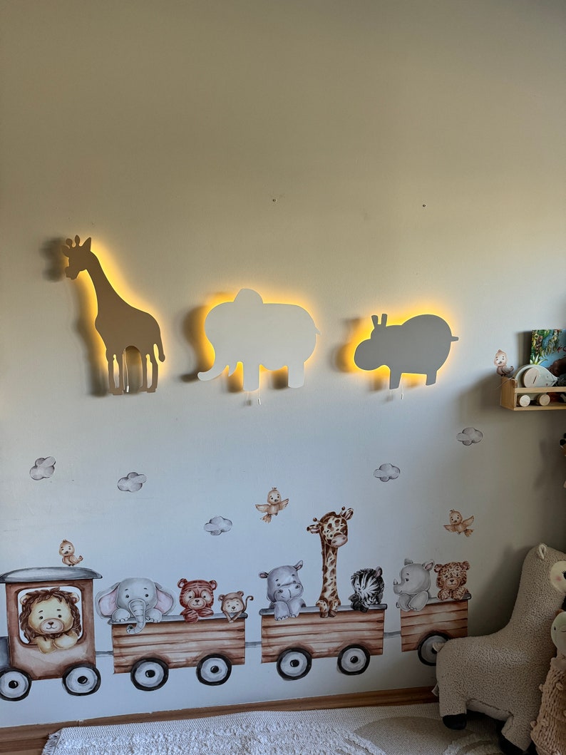 Giraffe Lamp, Safari Night Light, Elephant Lamp, Dinosaur Light ...