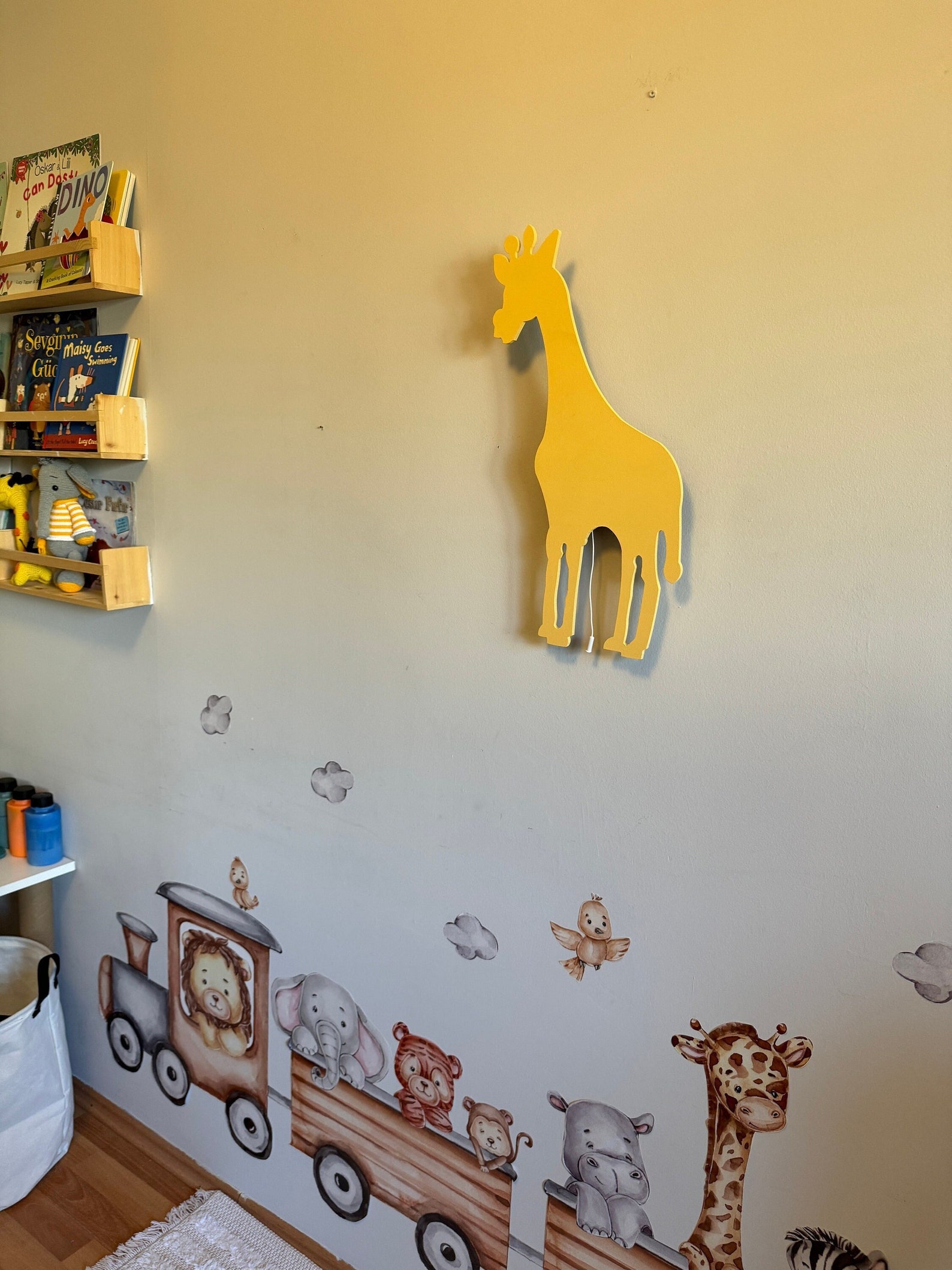 Safari Nursery Decor, Giraffe Lamp, Safari Animals, Safari Night Light ...