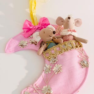 Moon Mouse House, Handmade Heirloom Moon Hanging With Pocket for Peg ...