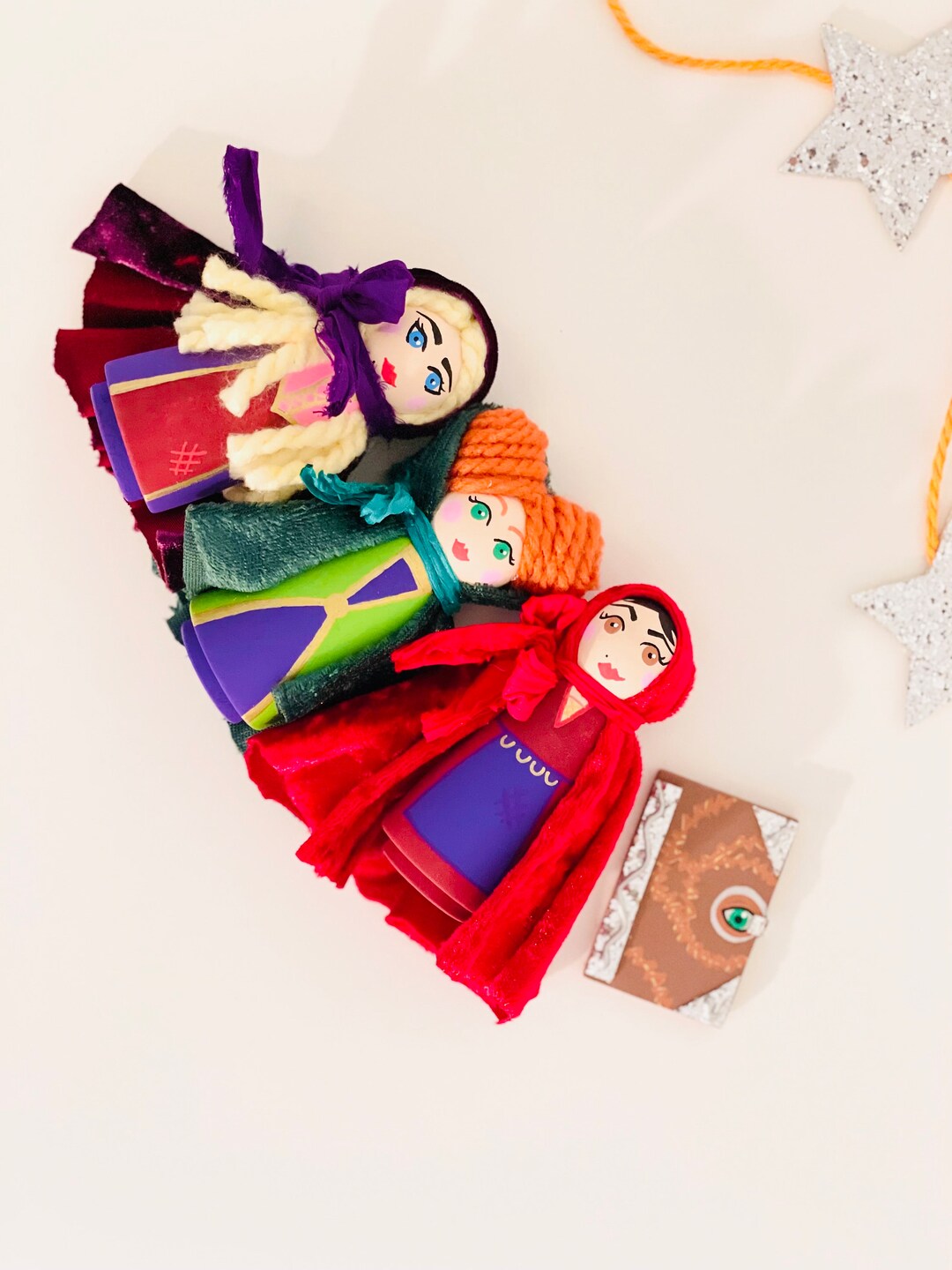 Hocus Pocus Peg Doll Set of 4, Halloween Decor, Halloween Peg Set ...