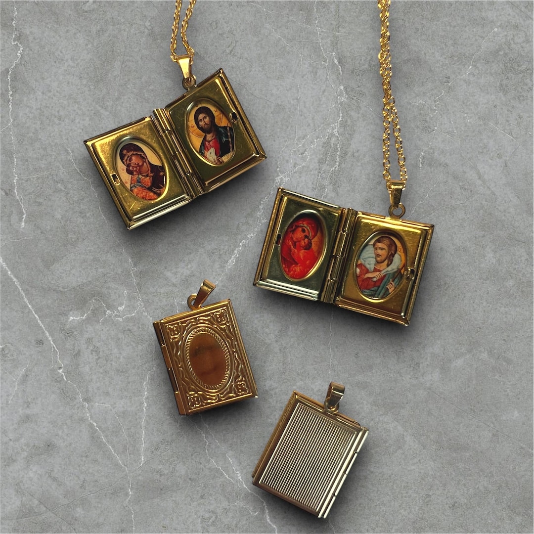 Customized Patron Saint Locket Necklace - Etsy