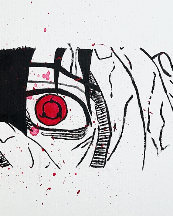 Acrylic Anime Painting With Red Eyes | Etsy
