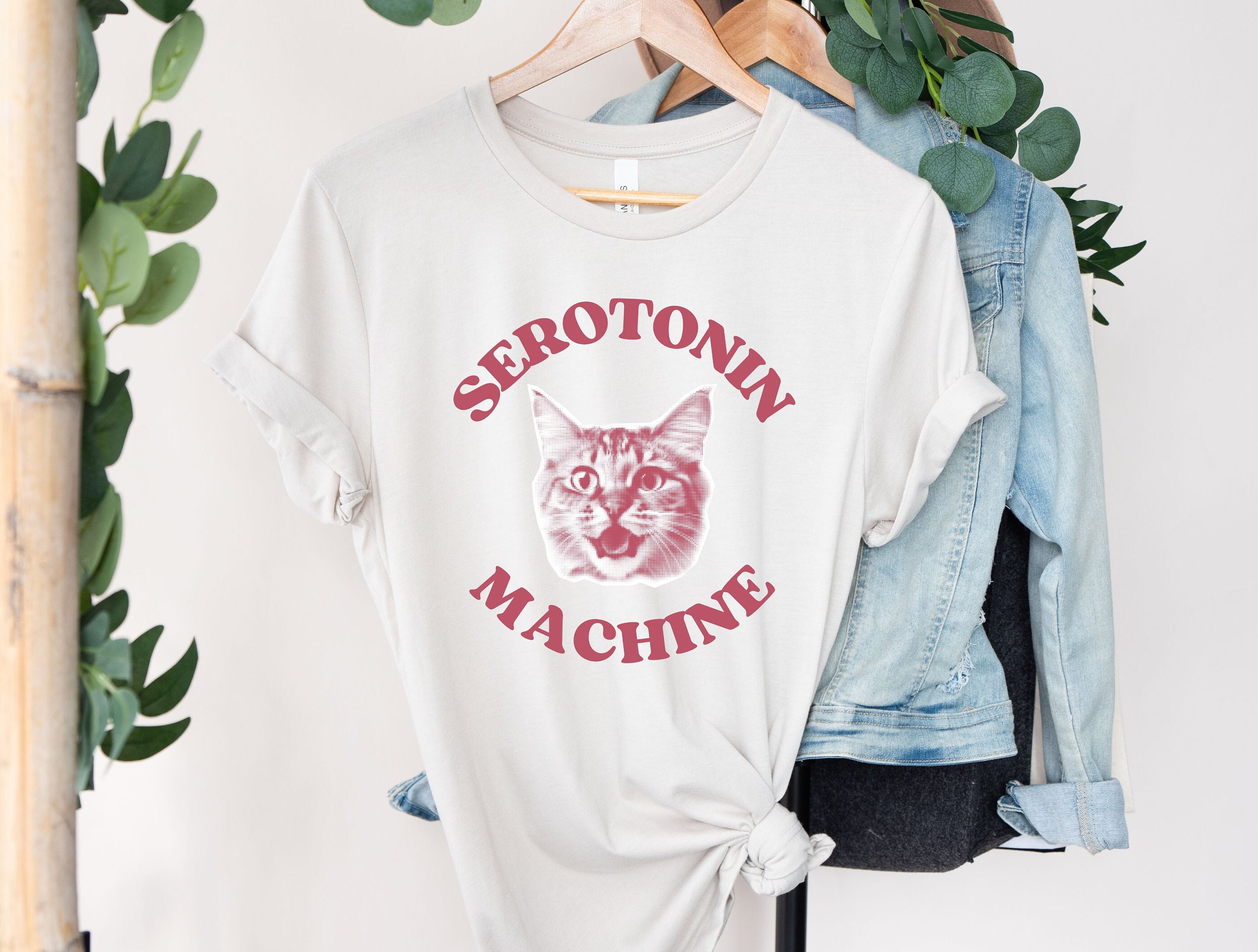 Serotonin Machine Funny Cat Meme Graphic T-shirt - Etsy