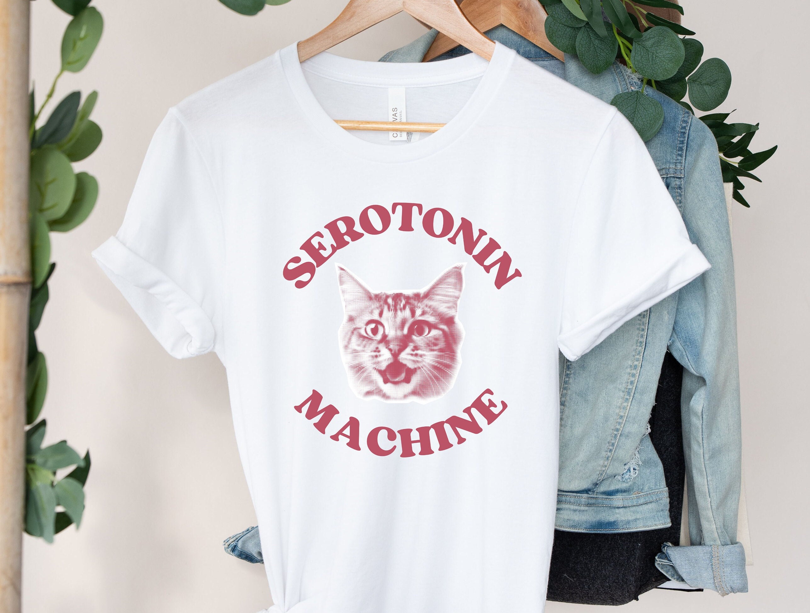 Serotonin Machine Funny Cat Meme Graphic T-shirt - Etsy