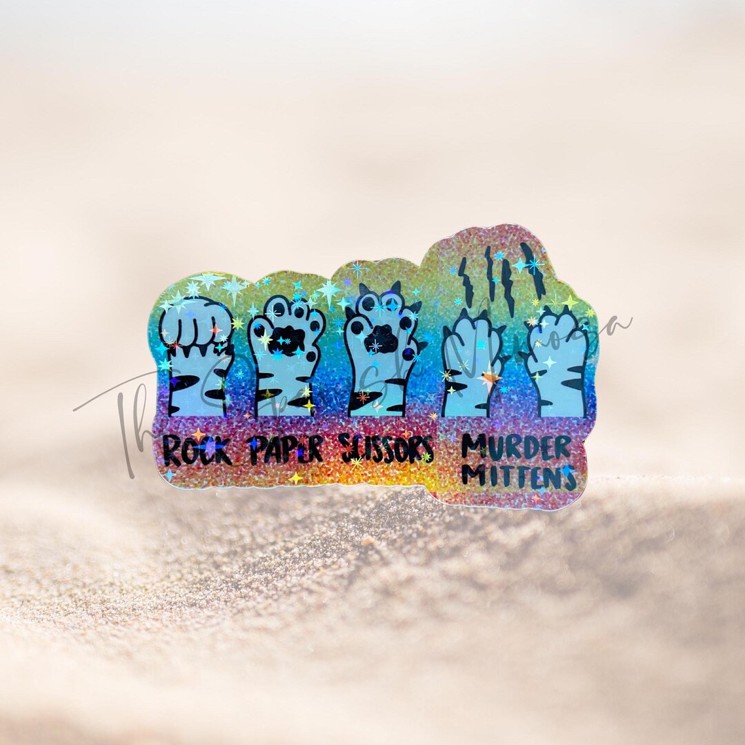Holographic Murder Mittens Sticker | Laptop Sticker | Water Bottle ...