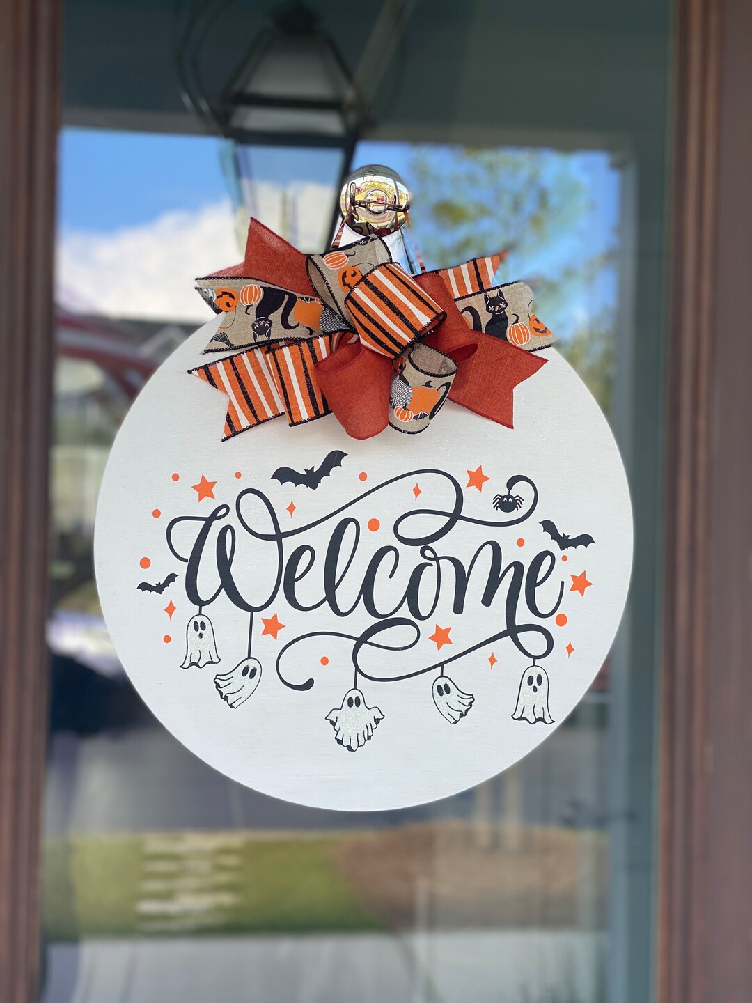 Halloween Welcome Door Sign | Spooky Season - Etsy