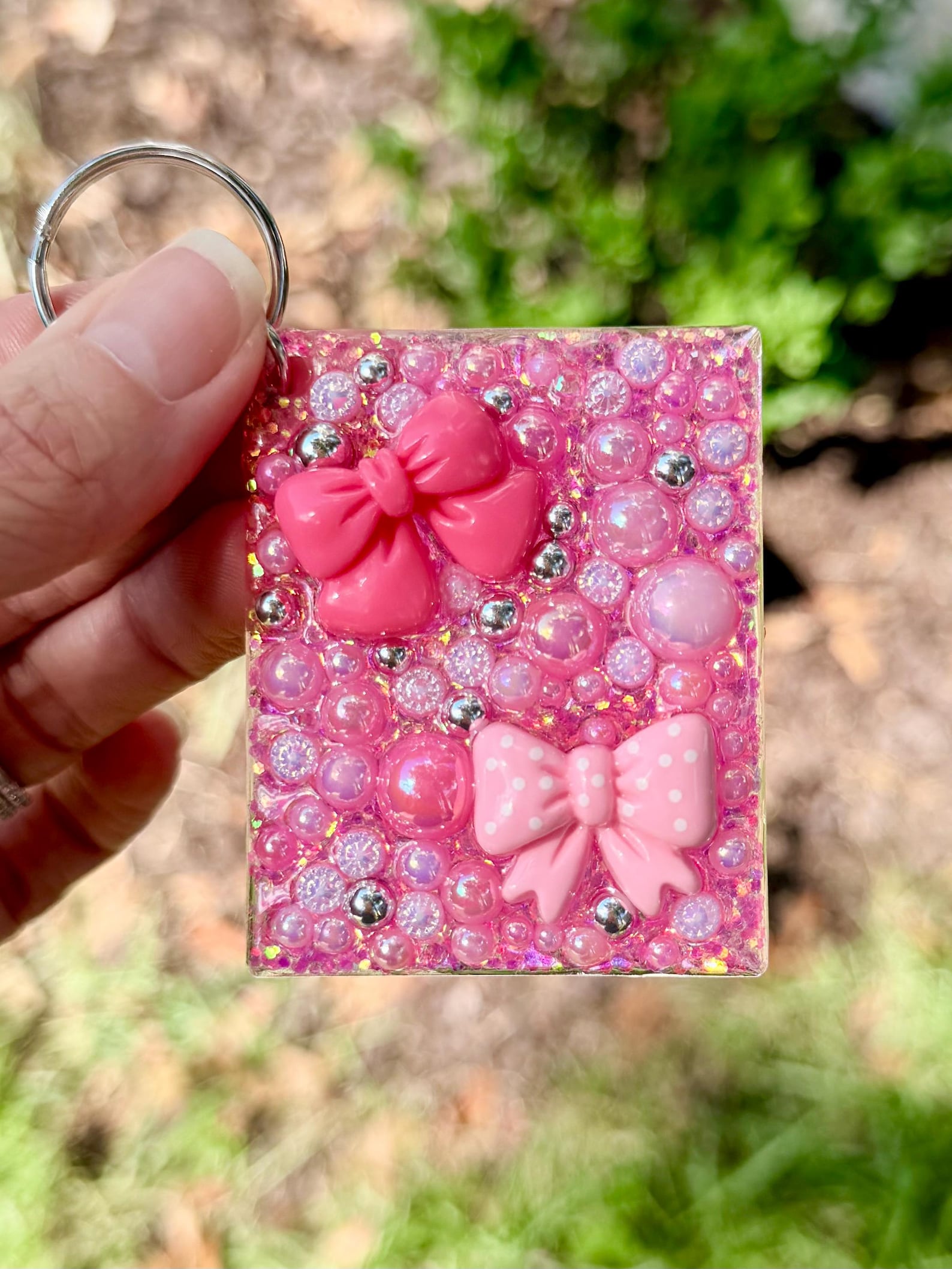 Coquette Pink Bow Keychain - Etsy