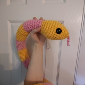 Crochet Stuffed Snake - Snake Plushie - Watermelon Lemonade Crochet ...
