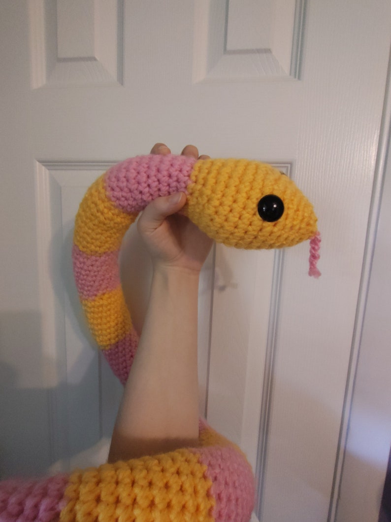 Crochet Stuffed Snake - Snake Plushie - Watermelon Lemonade Crochet ...