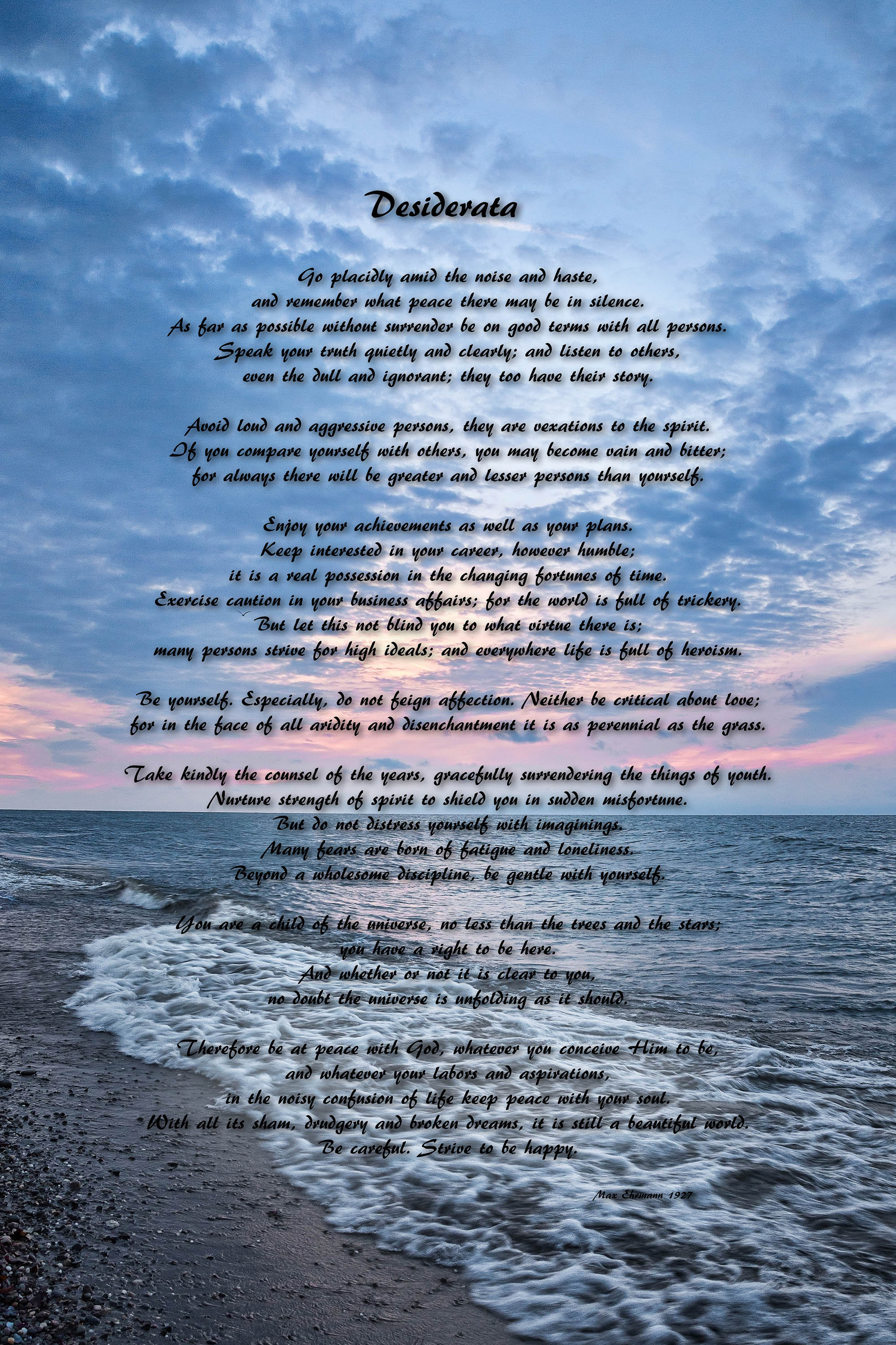 Desiderata Poem Print: Motivational Wall Art (digital Download) - Etsy