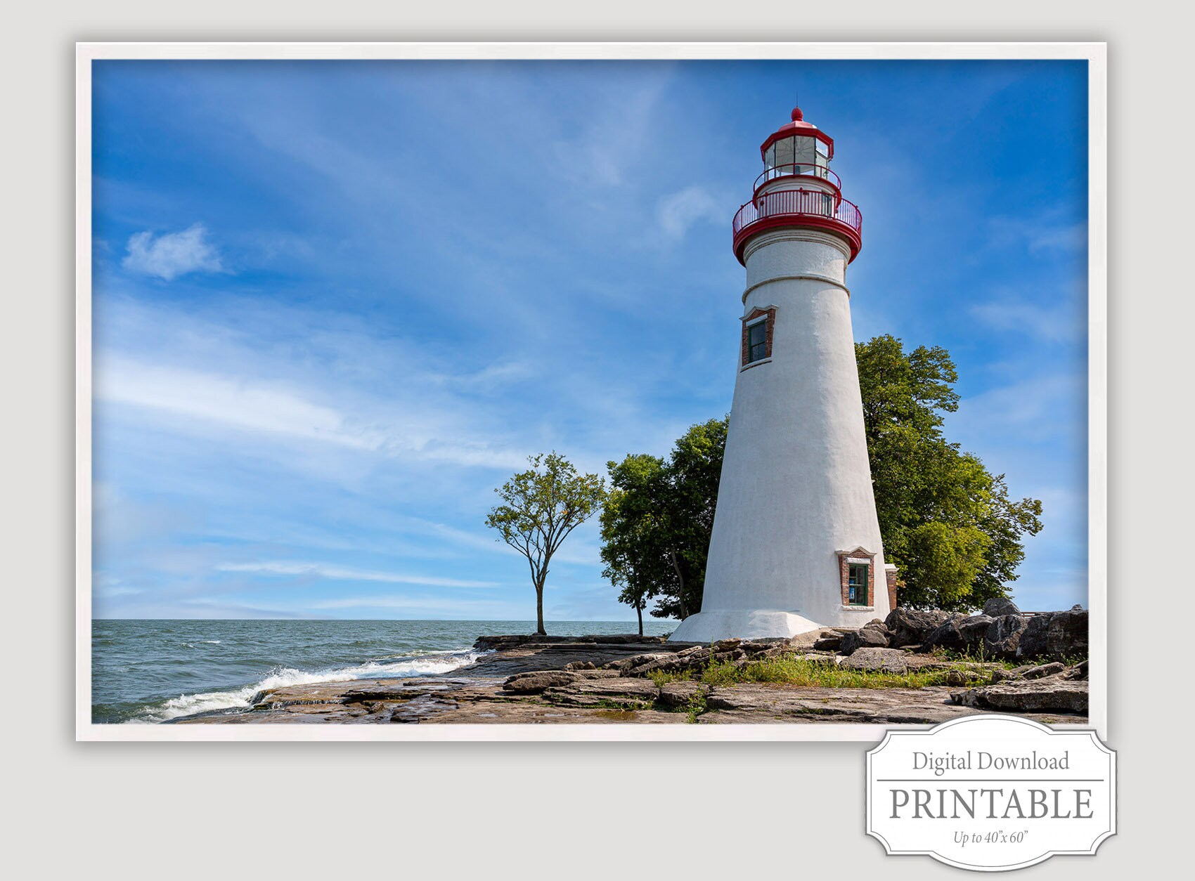 Printable Marblehead Lighthouse, Lighthouse Instant Download ...