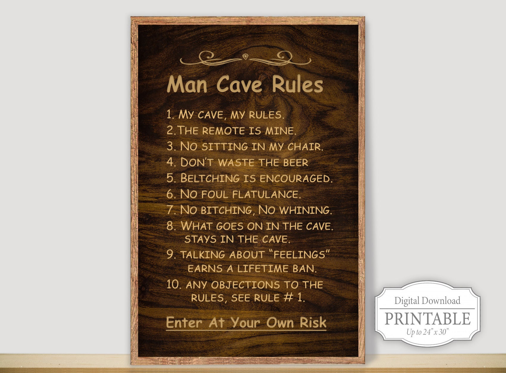 Printable Man Cave Signs