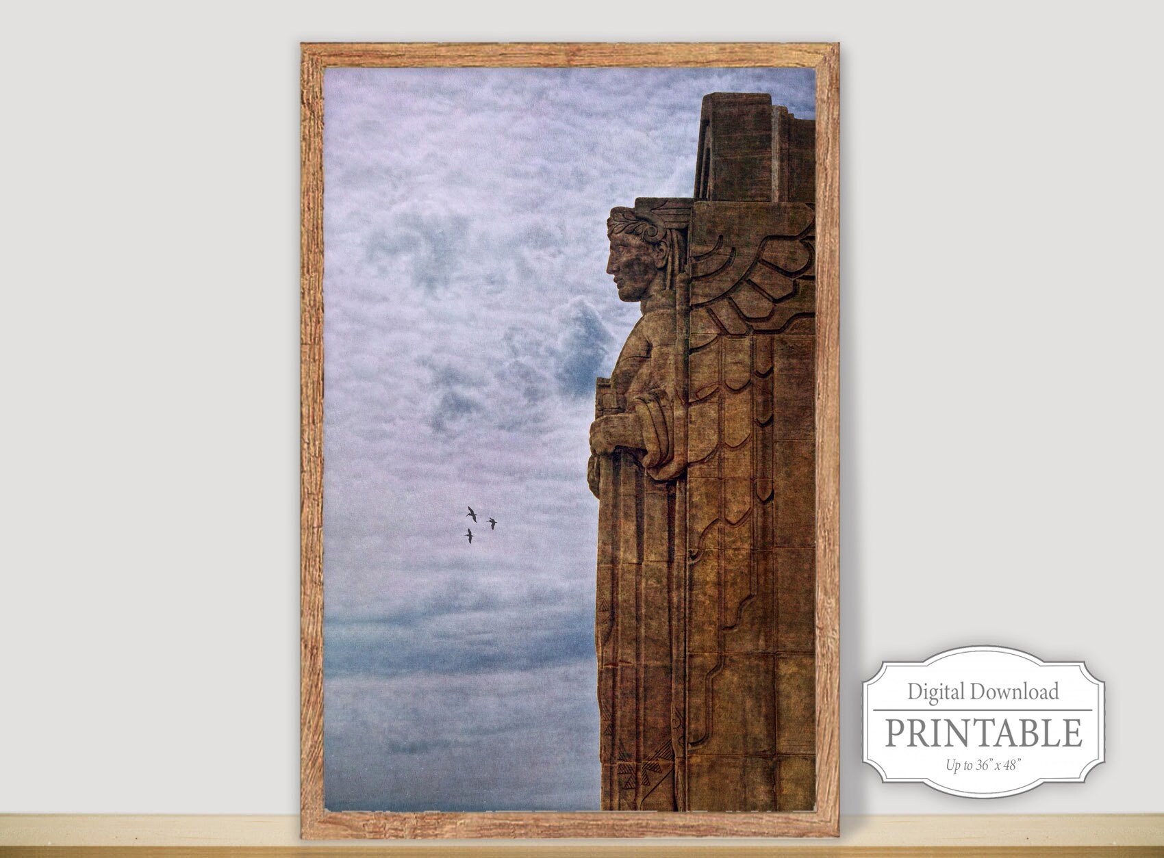 Cleveland Hope Memorial Bridge Guardian Photo Art Deco Print (digital ...