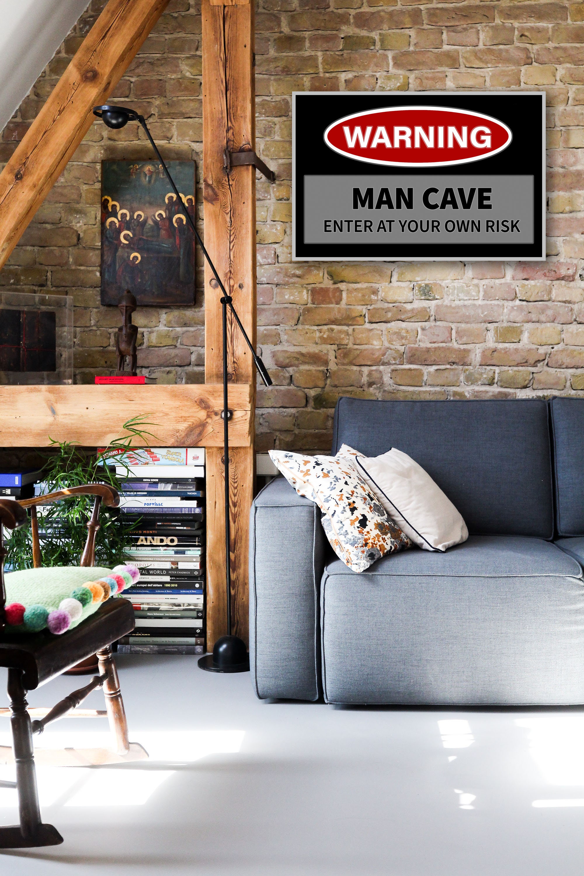 Printable Warning Man Cave Sign, Bar Wall Art Digital Download, Warning ...