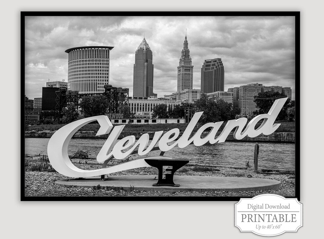 Cleveland Foundry Script Sign: Cityscape Photo Art (digital Download ...
