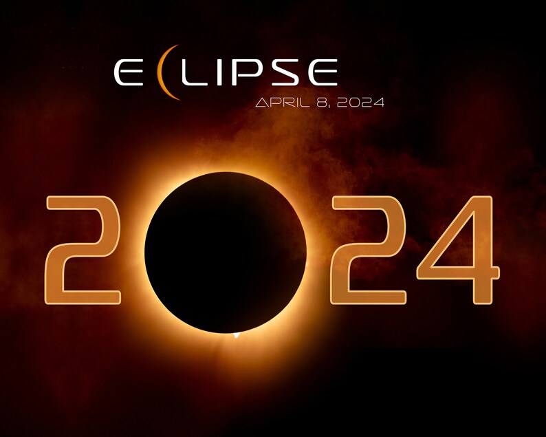 2024 Solar Eclipse Digital Download, Solar Eclipse Wall Art, Solar Eclipse 2024 Poster Printable ...