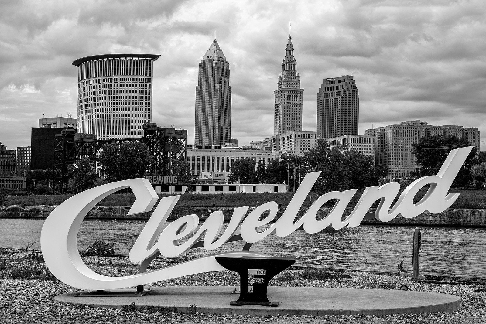 Cleveland Foundry Script Sign: Cityscape Photo Art (digital Download ...