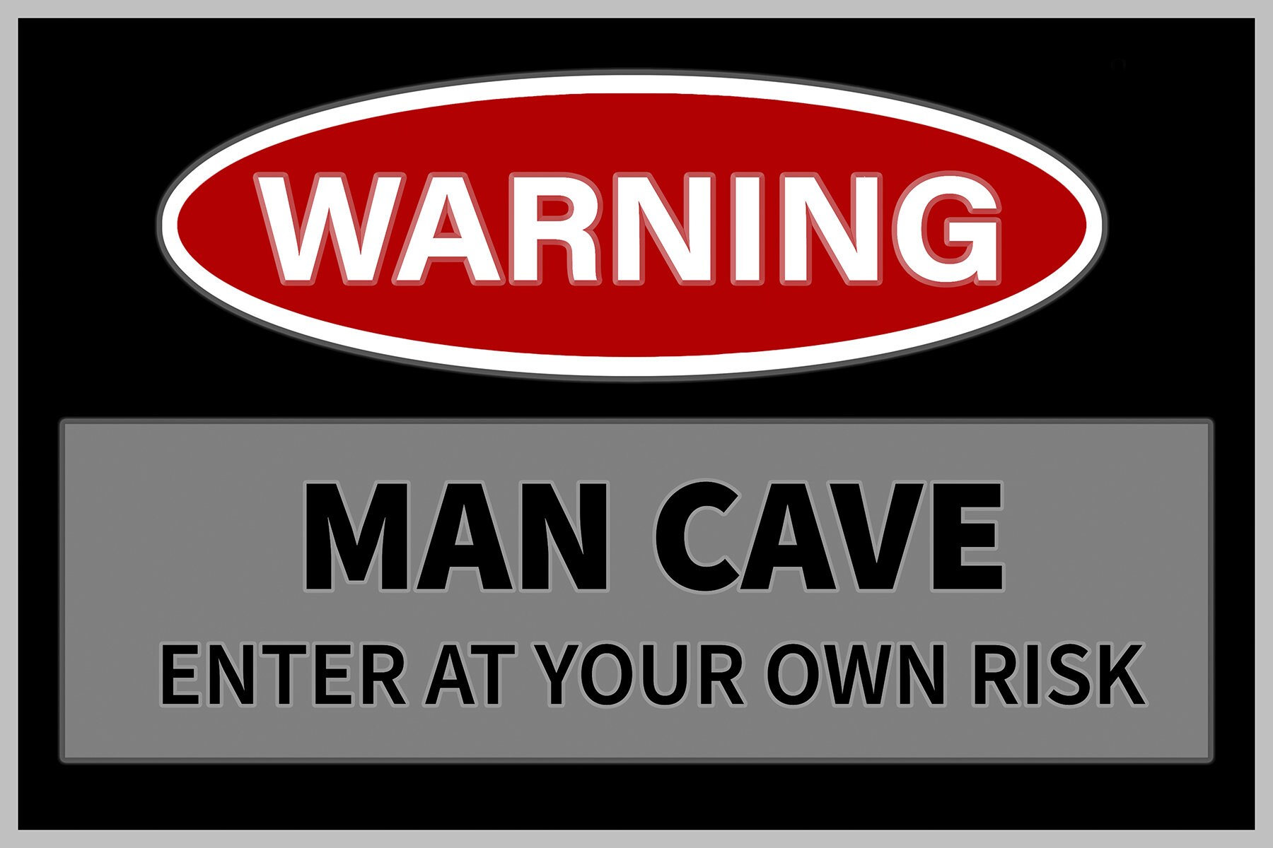 Printable Warning Man Cave Sign, Bar Wall Art Digital Download, Warning ...