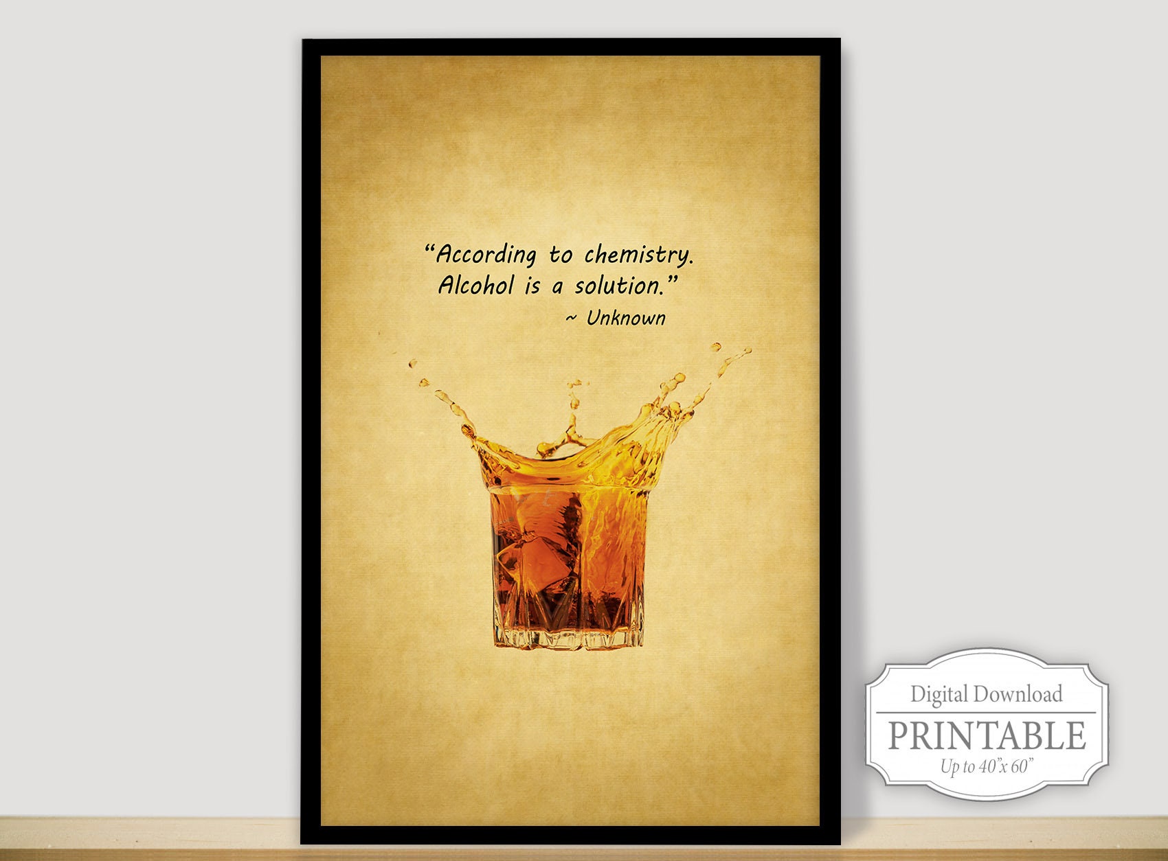 Whiskey Quote Instant Download, Bar Wall Art Printable Download, Funny ...