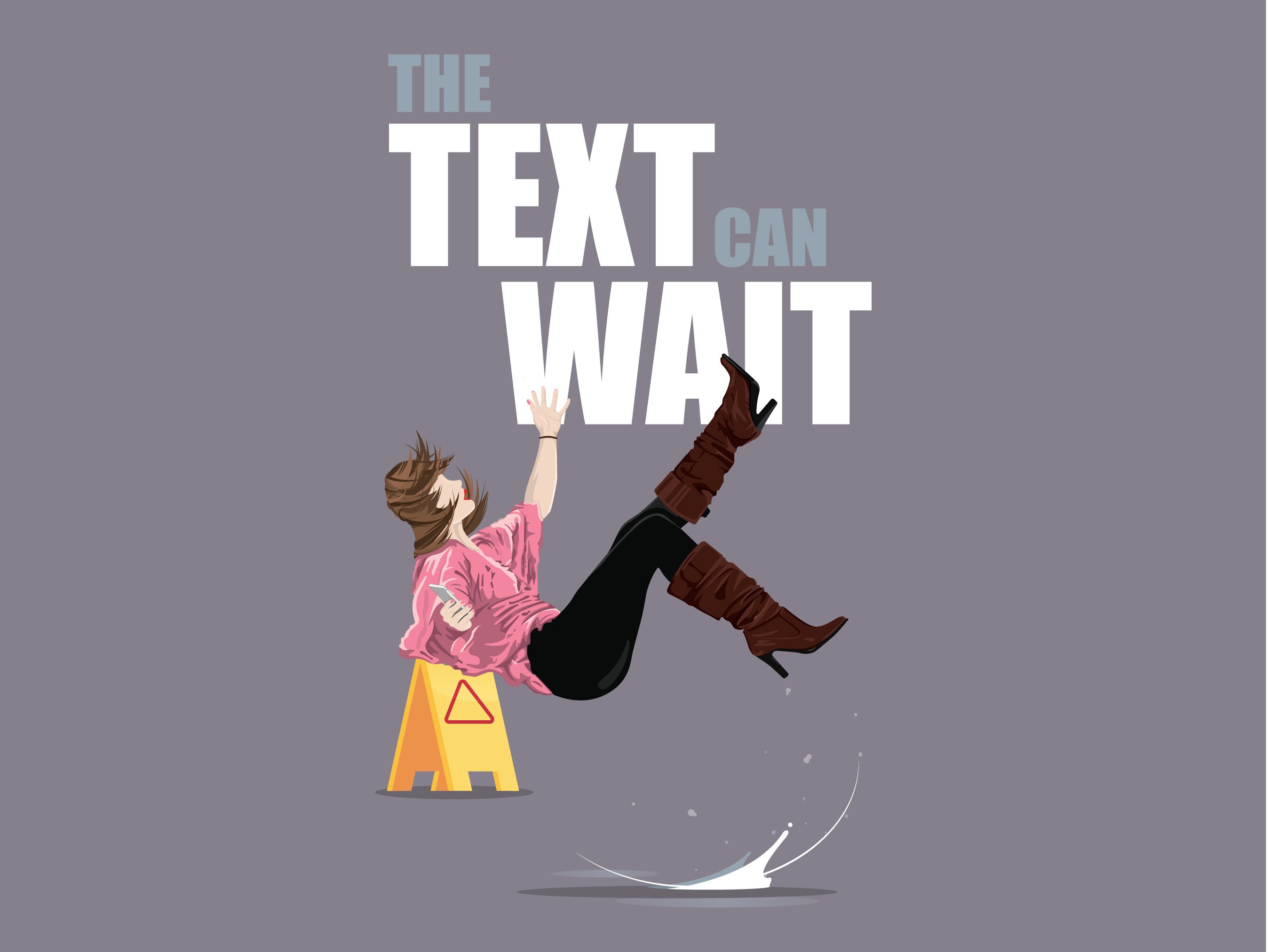 The Text Can Wait | Safety Poster - Etsy