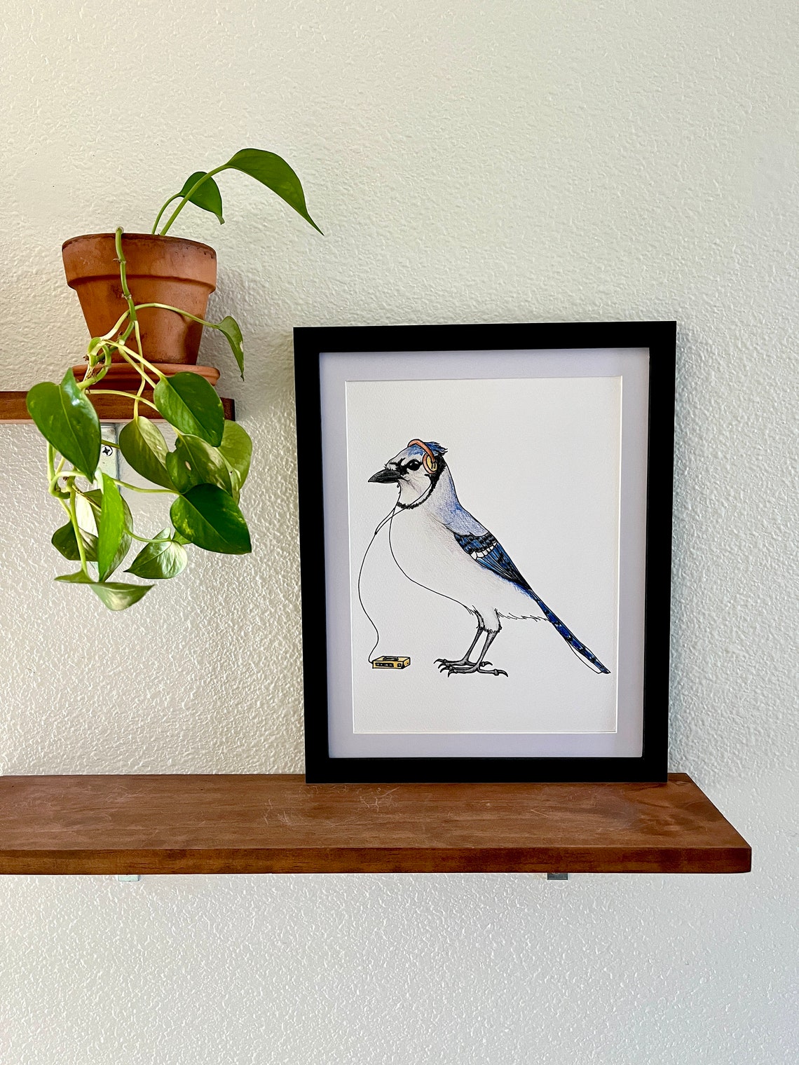 Blue Jay Bird Print, 9x12 Print of Original Art, Wall Decor, Bird Art ...