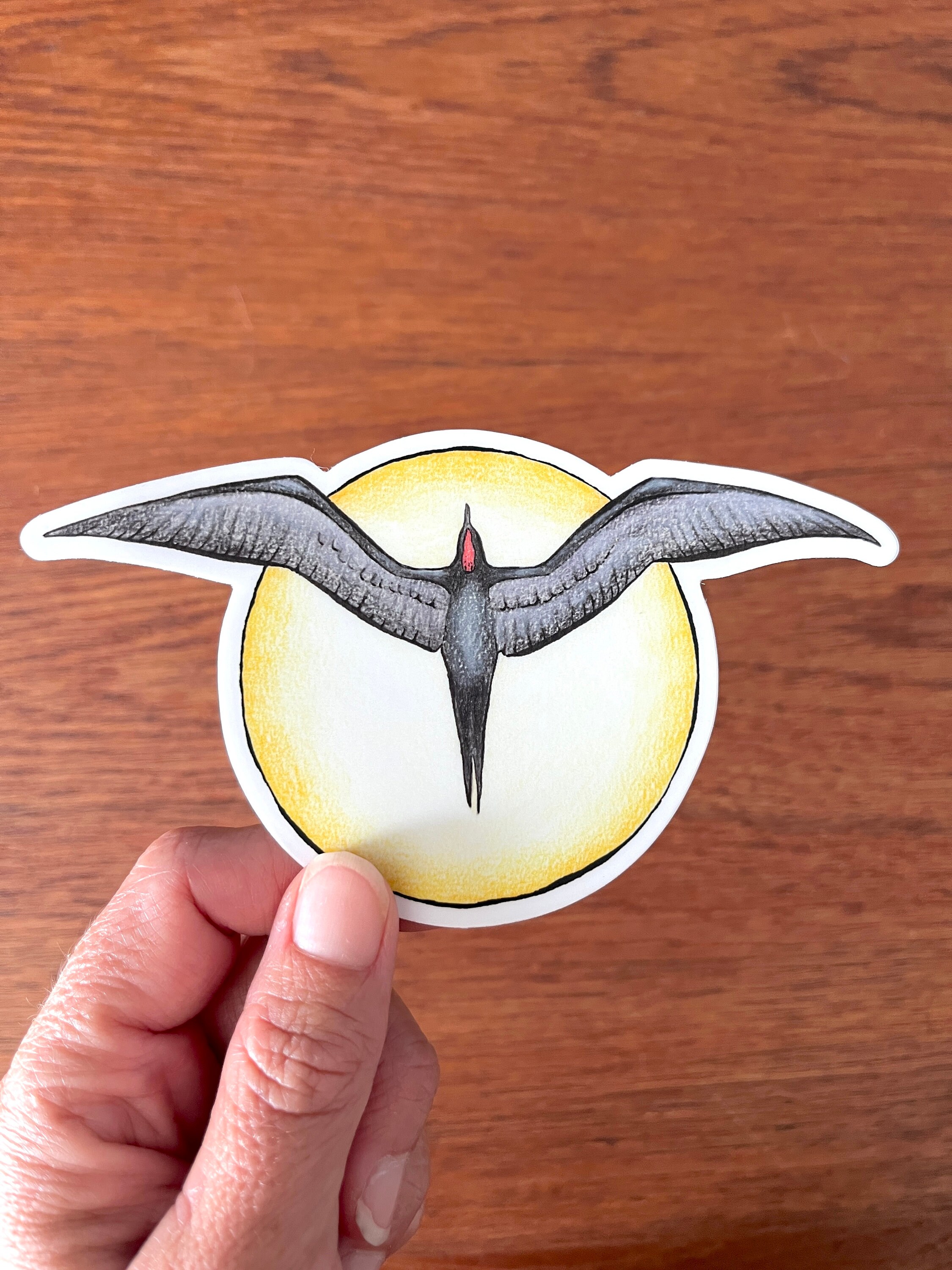 Vinyl Frigate Bird Sticker for Laptop, Water Bottle, Folder, Bird Art ...