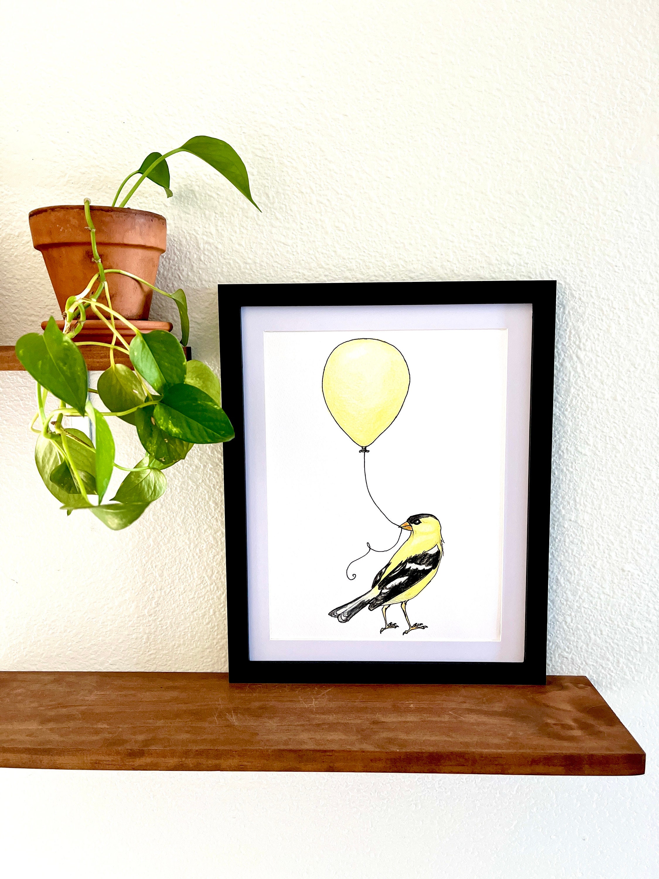 Goldfinch Bird Print, 9x12 Print of Original Art, Wall Decor, Bird Art ...