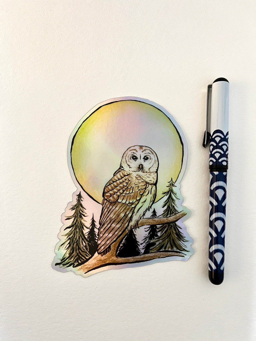 Holographic Vinyl Owl Sticker for Laptop, Water Bottle, Folder, Bird ...