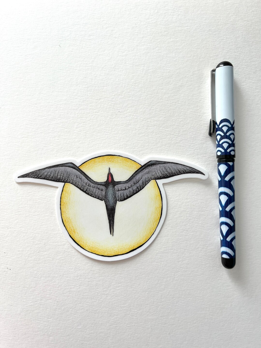 Vinyl Frigate Bird Sticker for Laptop, Water Bottle, Folder, Bird Art ...