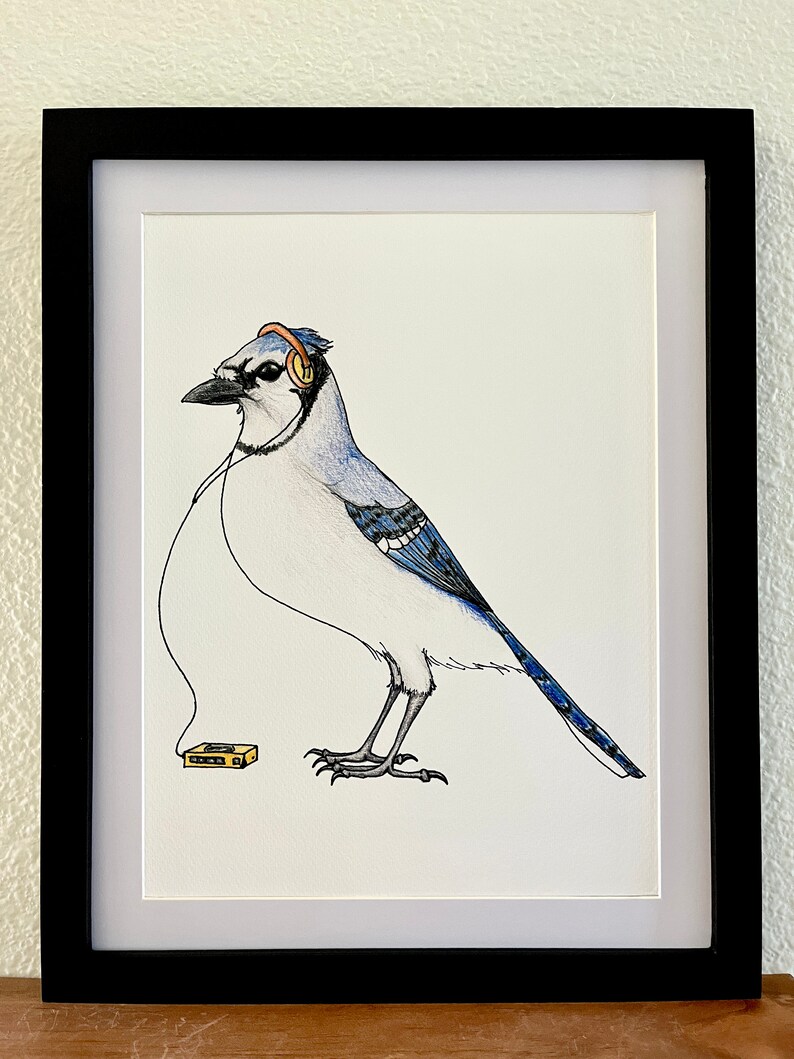 Blue Jay Bird Print, 9x12 Print of Original Art, Wall Decor, Bird Art ...